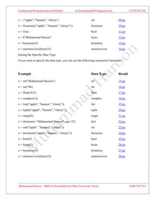 Lecture02 Fundamental Programming With Python Language PDF