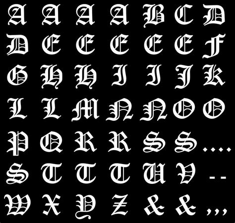 Old English Letter Sheet Vinyl Decals Gothic Olde Die Cut Stickers