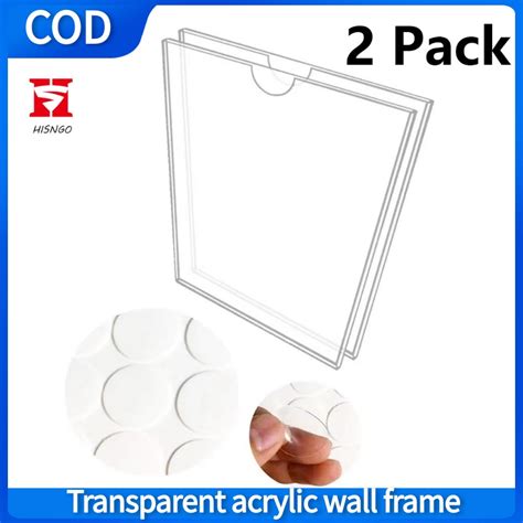 2 Units A3 A4 A5 Wall Sign Clear Acrylic Display Frame With Double Side