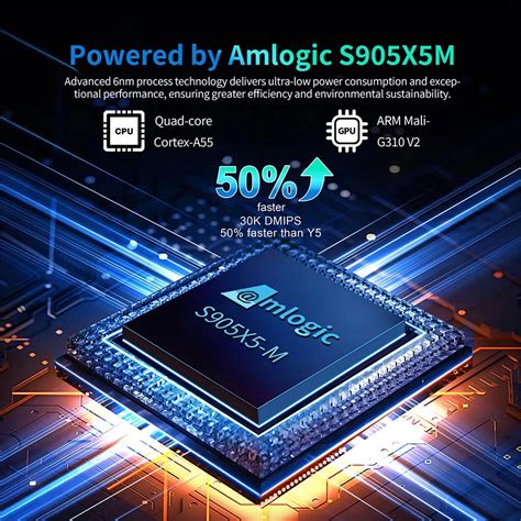 4k Ultra Hd Amlogic S905x5m智能电视盒 Android 14，双频wifi，ai Sr升级，hdr10用于电影娱乐
