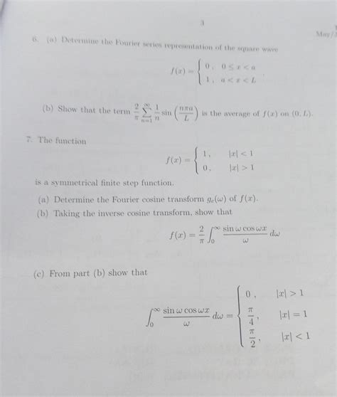 solved 6 a determine the fourer series representation of