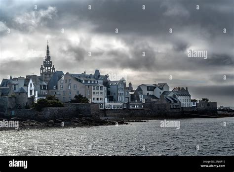City Of Roscoff At The Finistere Atlantic Coast In Brittany France