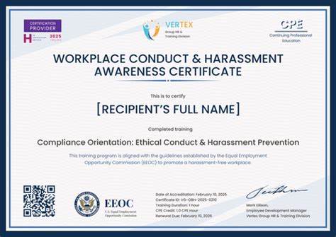 Sexual Harassment Training Certificate Templates Customize Instantly