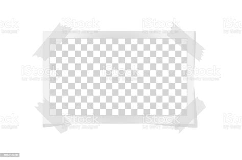 흰색 절연 그림자와 함께 끈 적 테이프에 사각 프레임 템플릿 벡터 일러스트 레이 션 0명에 대한 스톡 벡터 아트 및 기타 이미지 0명 공란 그림자 Istock