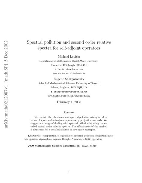 Pdf Spectral Pollution And Second Order Relative Spectra For Self