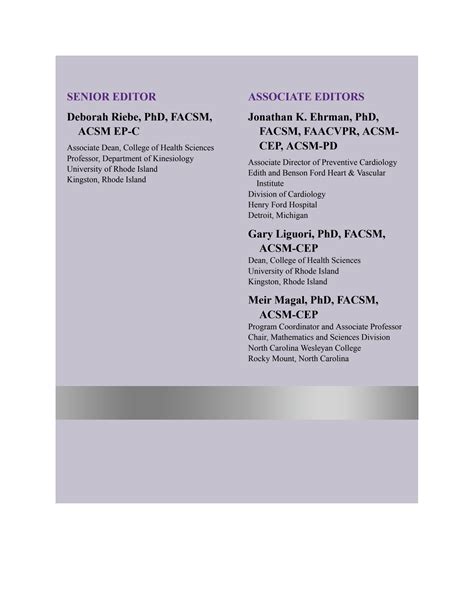 Solution Acsm S Guidelines For Exercise Testing And Prescription 10th