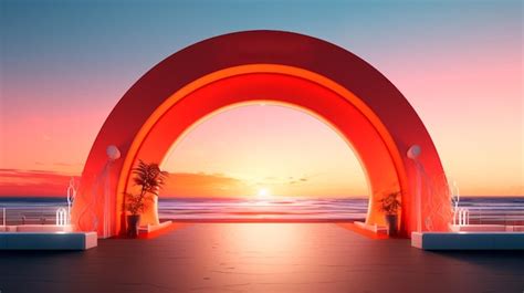 Premium Ai Image Sunset Minimalist Background For Composition