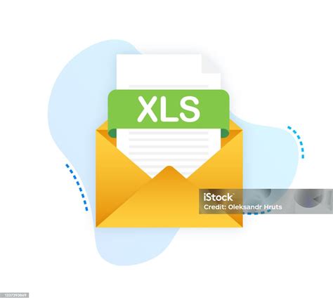 랩톱 화면에서 Xls 버튼을 다운로드합니다 문서 개념 다운로드 Xls 레이블 및 아래쪽 화살표 기호가 있는 파일입니다 벡터
