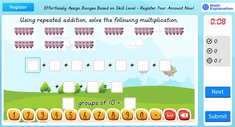 Math Explanation Multiplication As Repeated Addition 10s Engaging Primary Maths Software
