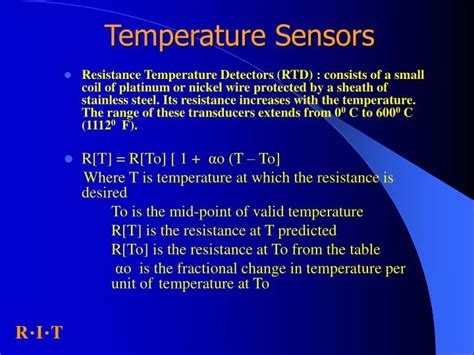 PPT Temperature Sensors PowerPoint Presentation Free Download ID