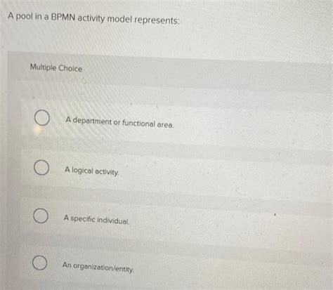 Solved A Pool In A Bpmn Activity Model Represents Multi