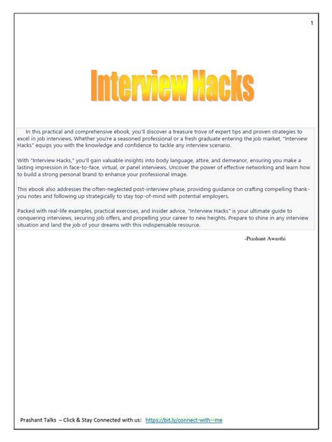 Interview Hacksprashanttalks Pdf Goal Knowledge