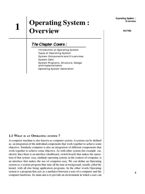 Operating System The Chapter Covers Pdf Operating System