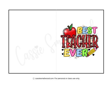 The Best Teacher Thank You Cards 21 Free Printables Cassie Smallwood