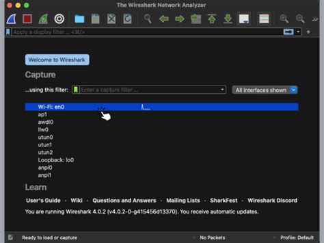 how to install and set up wireshark in macos and capture packets using
