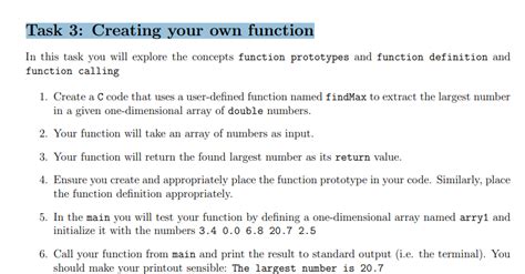 Solved Task 3 Creating Your Own Function In This Task You