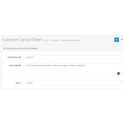 Opencart Order Cancellation Request