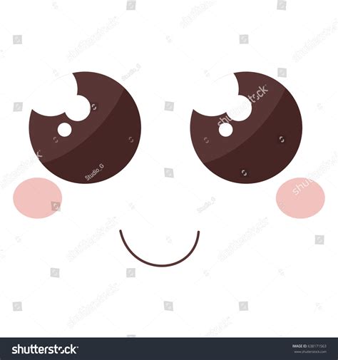 Face Emoticon Kawaii Style Stock Vector Royalty Free 638171563