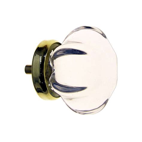 Historic Houseparts Inc Glass Cabinet Knobs Large Clear Glass Cabinet Knob Polished Brass
