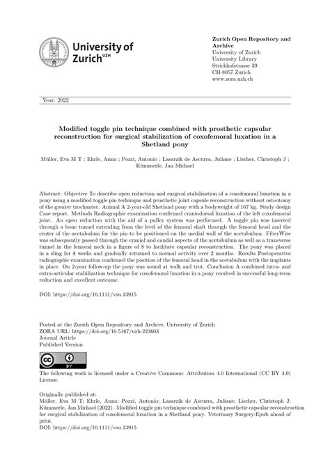 PDF Modified Toggle Pin Technique Combined With Prosthetic Capsular