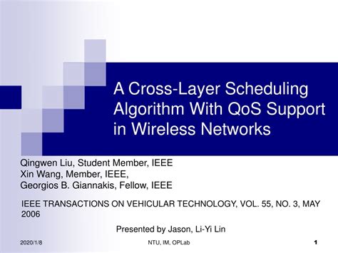 Ppt A Cross Layer Scheduling Algorithm With Qos Support In Wireless