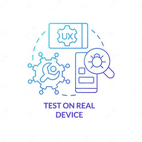 Test On Real Device Blue Gradient Concept Icon Stock Vector Illustration Of Drawing Linear