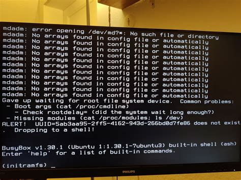 reboot after update leads me into initramfs shell indicating a drive