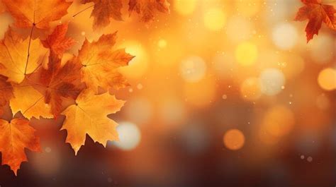 Premium Photo Autumn Leaves Bokeh Background Illustration