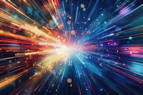 Dynamic Light Burst With Streaks In Motion Shows Futuristic Space