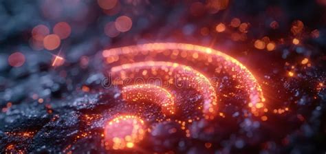 Wireless Network And Connection Abstract Data Background With Wifi