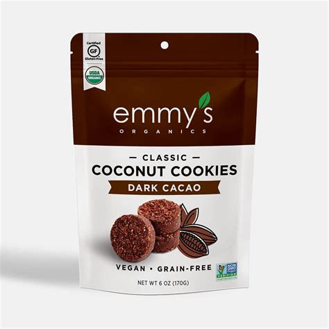 Emmys Organics Dark Cacao Coconut Cookies 6oz Orgánica Store Panamá