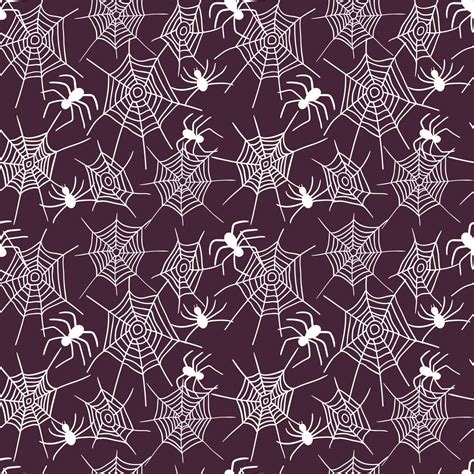 Spiders Web Seamless Pattern Vector Spider Isolated On Burgundy