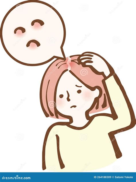 Illustration Of A Woman With A Pimple On Her Head Stock Vector Illustration Of Woman Care
