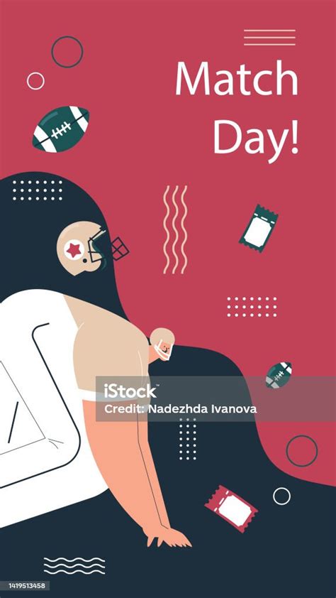 플랫 디자인 미국 축구 포스트 스토리 벡터 일러스트 레이 션 Championship에 대한 스톡 벡터 아트 및 기타 이미지