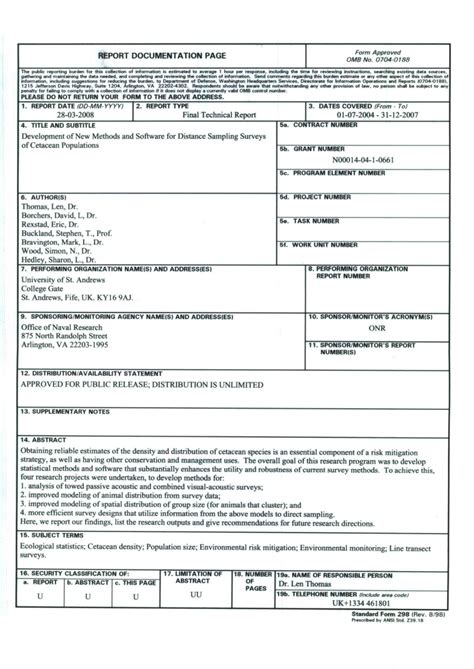 Pdf Development Of New Methods And Software For Distance Sampling Surveys Of Cetacean Populations