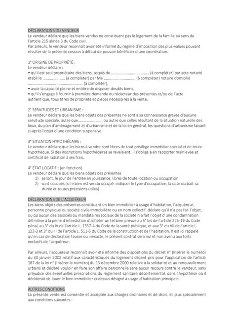 modèle promesse de vente doc pdf page 2 sur 7