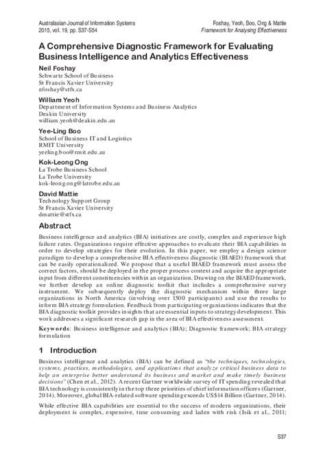 pdf a comprehensive diagnostic framework for evaluating business