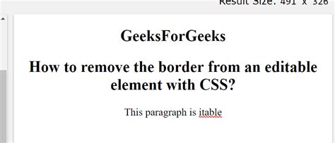 How To Remove Border From An Editable Element Using Css Geeksforgeeks