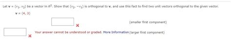 solved let v v1 v2 be a vector in r2 show that v2