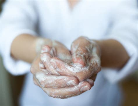 Washing Hands Rubbing With A Soap Stock Image Image Of Cleanse