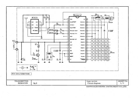 Rm Y808 Remote Commander Schematics Circuit Diagram 1 Of 2 Sanwa Electronic Instrument