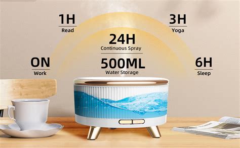 500ml Large Capacity Essential Oil Diffuser Ultrasonic Aromatherapy Diffuser With 7