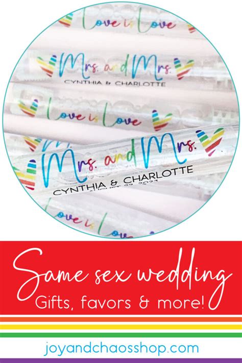 Same Sex Wedding Ts And Favors Joy And Chaos