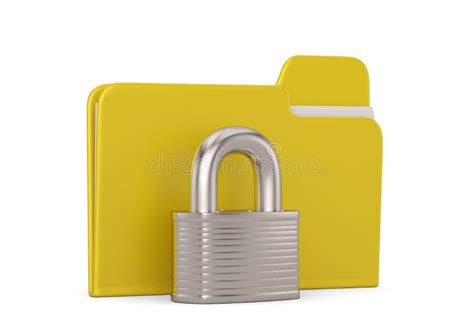 Data Security Concept Folder And Lock Isolated On White Background 3d