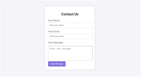 Contact Us Form Using Html Css And Javascript Web Code