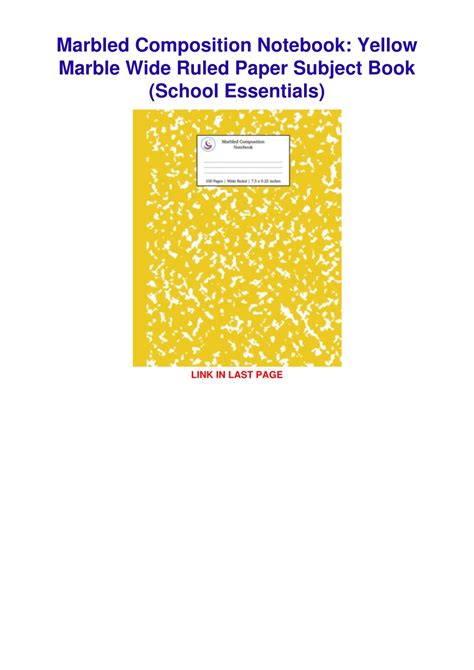 Ppt Pdf Marbled Composition Notebook Yellow Marble Wide Ruled Paper