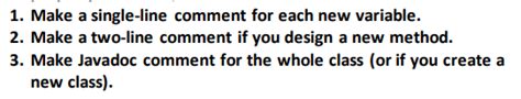 Solved 1 Make A Single Line Comment For Each New Variable