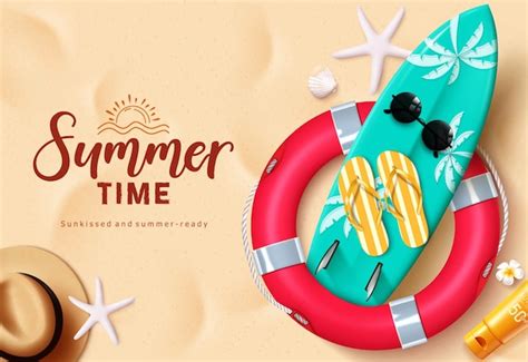 Premium Vector | Summer time text vector background design Summer time greeting text with ...