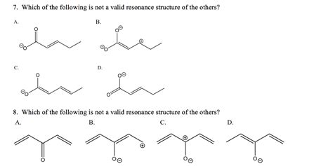 solved which of the following is not a valid resonance