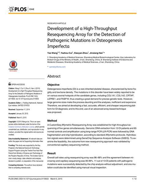 Pdf Correction Development Of A High Throughput Resequencing Array For The Detection Of